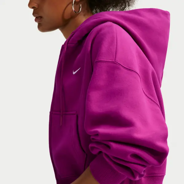 Nike Studio Fleece Medium Weight Oversized Full-zip Cropped Hoodie