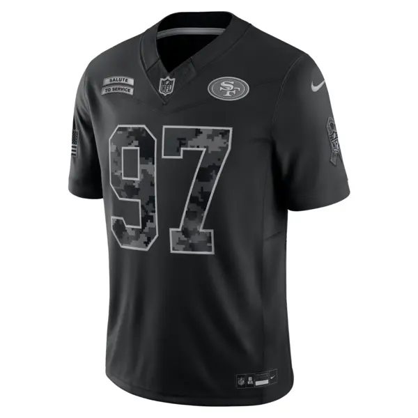 Nike Nick Bosa San Francisco 49ers Salute To Service Dri-fit Nfl Limited Jersey - Black