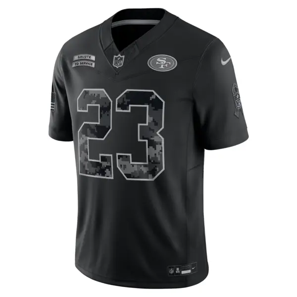 Nike Christian Mccaffrey San Francisco 49ers Salute To Service Dri-fit Nfl Limited Jersey - Black