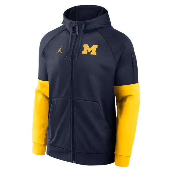 JORDAN Michigan Primetime Brand Therma-fit College Full-zip Hoodie - Blue