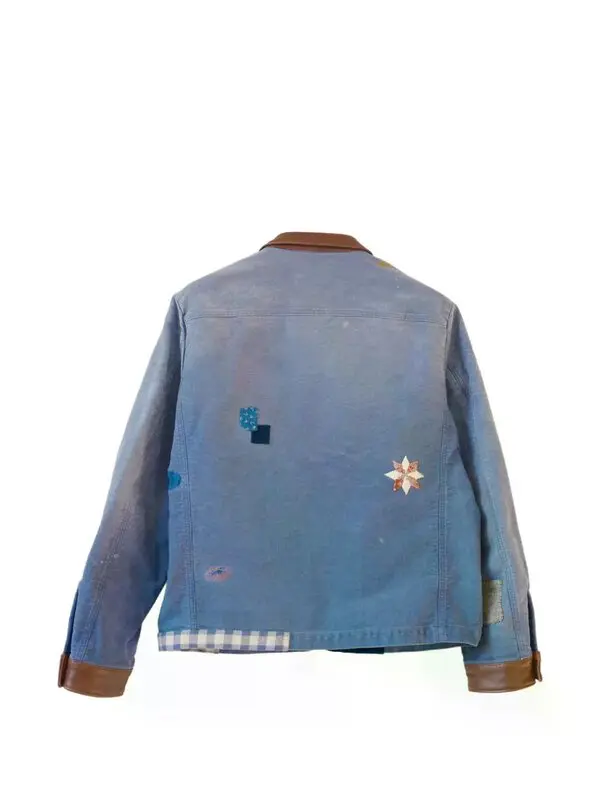 KHOKI Patchwork-detail Leather-trim Jacket