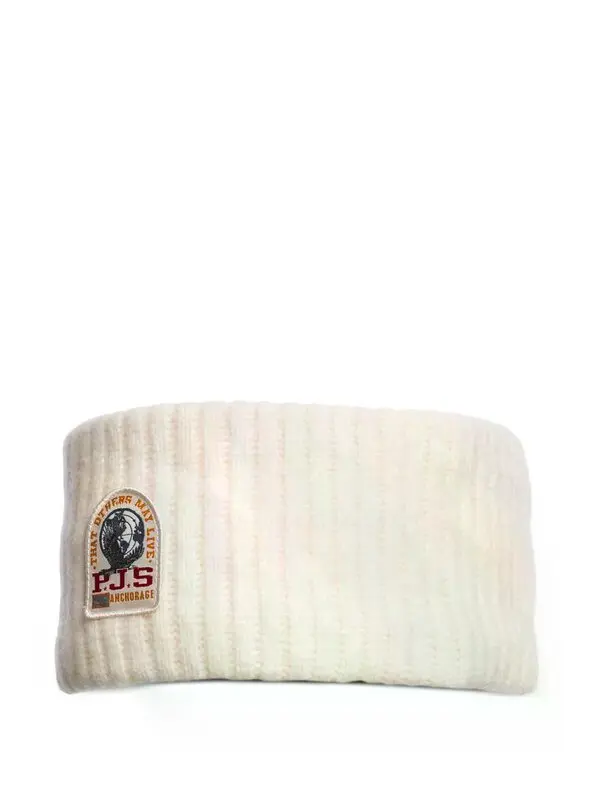 PARAJUMPERS Calane Logo-patch Ribbed-knit Headband - White