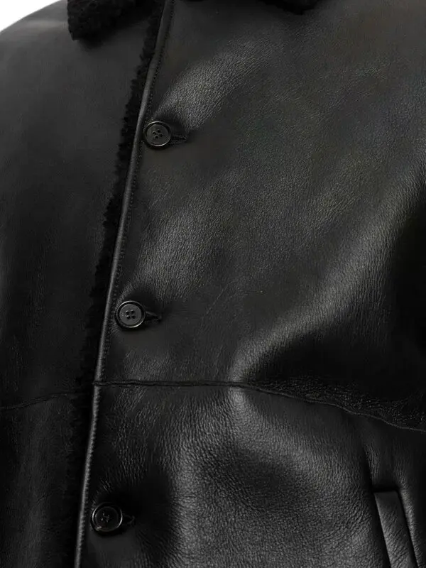 JIL SANDER Shearling-collar Leather Jacket