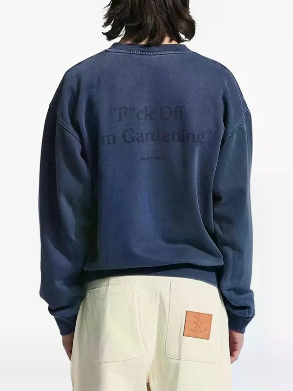 BRAM’S FRUIT Distressed Slogan-print Sweater