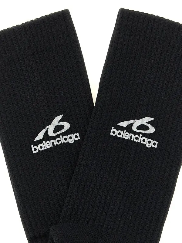 Balenciaga Ribbed Socks With Logo