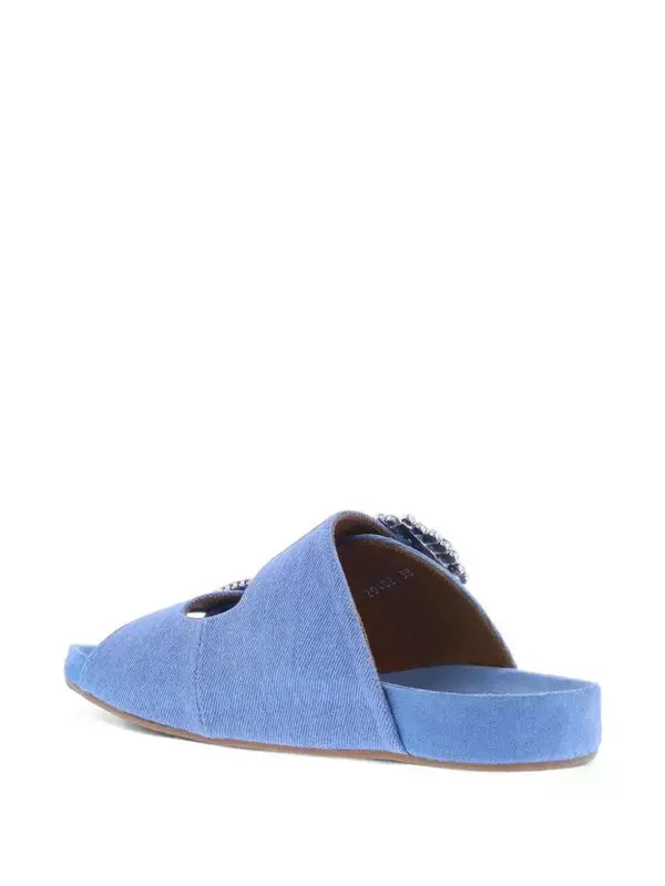 TORAL SHOES Crystal-embellished Double-strap Slippers