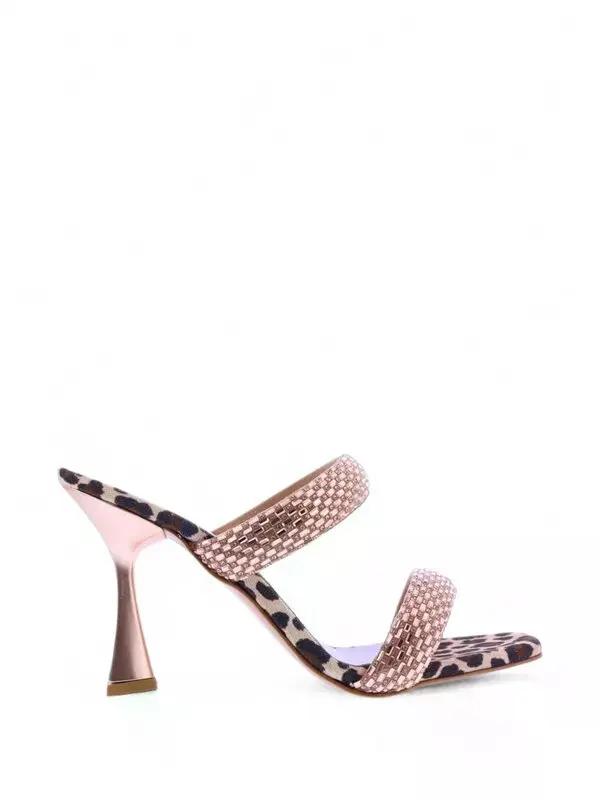 ALBANO Rhinestone Leopard-print Sandals