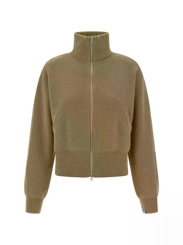 Extreme Cashmere Zip-up Ribbed-trim Cardigan - Green