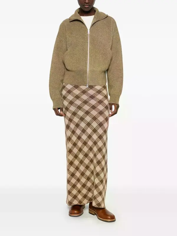 Extreme Cashmere Zip-up Ribbed-trim Cardigan - Green