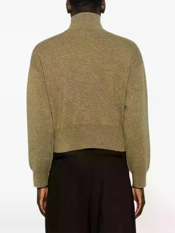 Extreme Cashmere Zip-up Ribbed-trim Cardigan - Green