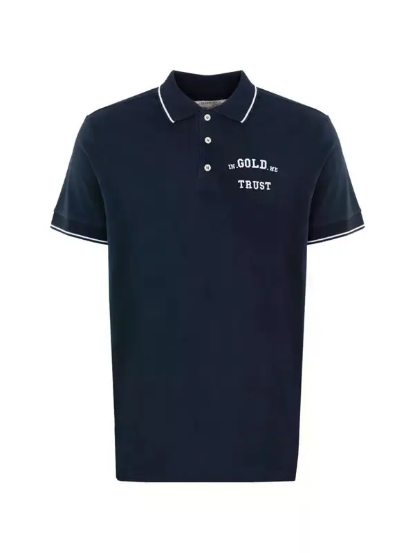 IN GOLD WE TRUST PARIS Boris Logo-embroidered Polo Shirt - Blue