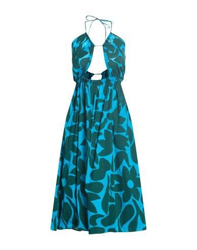 Liviana Conti Midi Dress Azure Size Cotton, Elastane - Blue