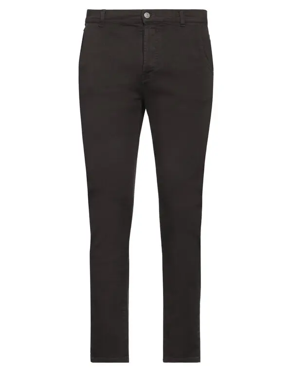 DANIELE ALESSANDRINI Pants Dark Size Cotton, Elastane