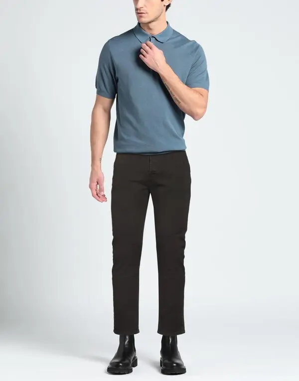DANIELE ALESSANDRINI Pants Dark Size Cotton, Elastane