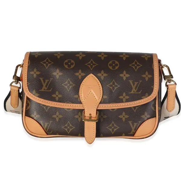 LOUIS VUITTON Black Monogram Canvas Diane Pm - Brown