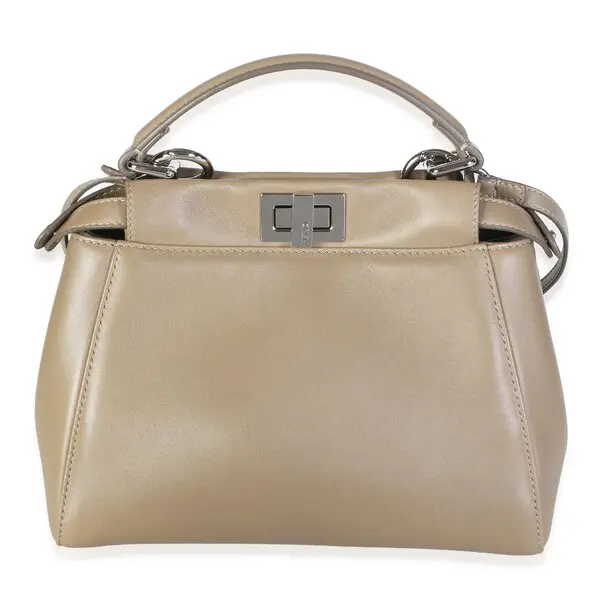 Fendi Tortora Nappa Peekaboo Iconic Satchel - Neutral