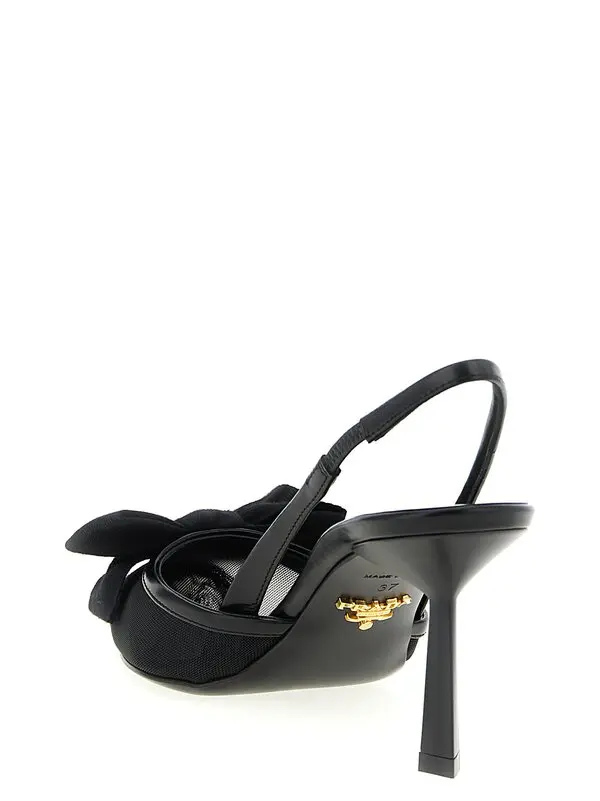 Prada Mesh Slingback With Bow
