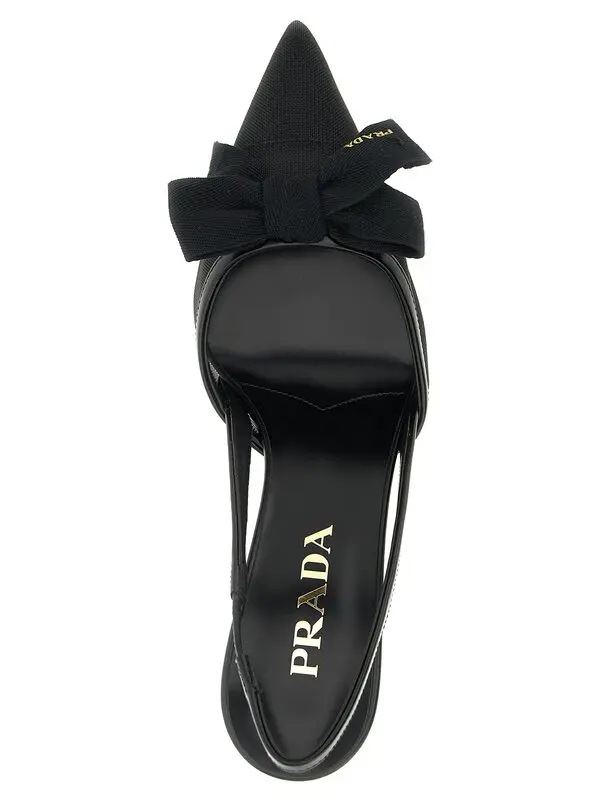 Prada Mesh Slingback With Bow