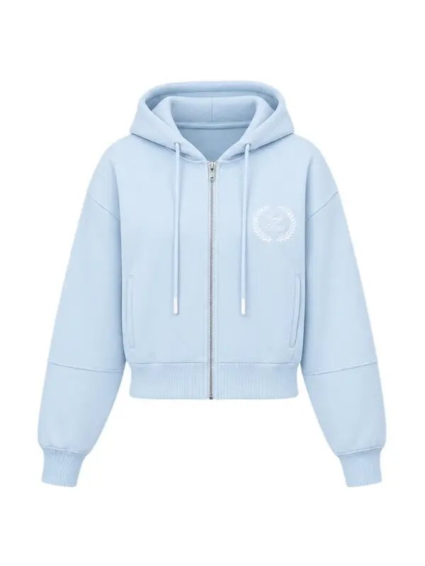 BONDI ACTIVE Slow Mode Crop Hoodie Chambray