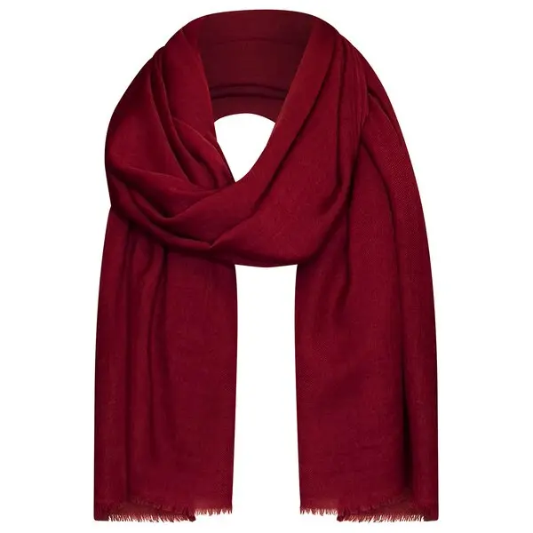 ALIE STREET LONDON Aurielle Silk Wool Scarf Deep Wine - Red