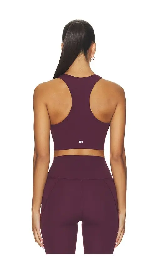 Splits59 Airweight Sports Bra With Ruching In Wine - Dark Cherry