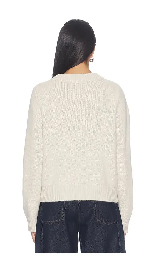 Soft Goat Chunky V-neck Sweater In Beige