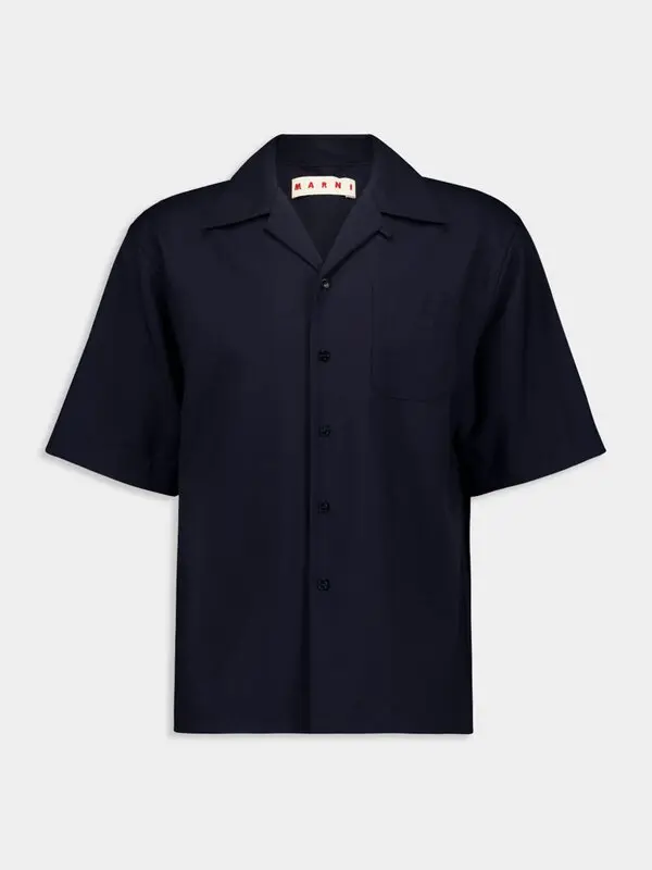 Marni Deep Wool Bowling Shirt