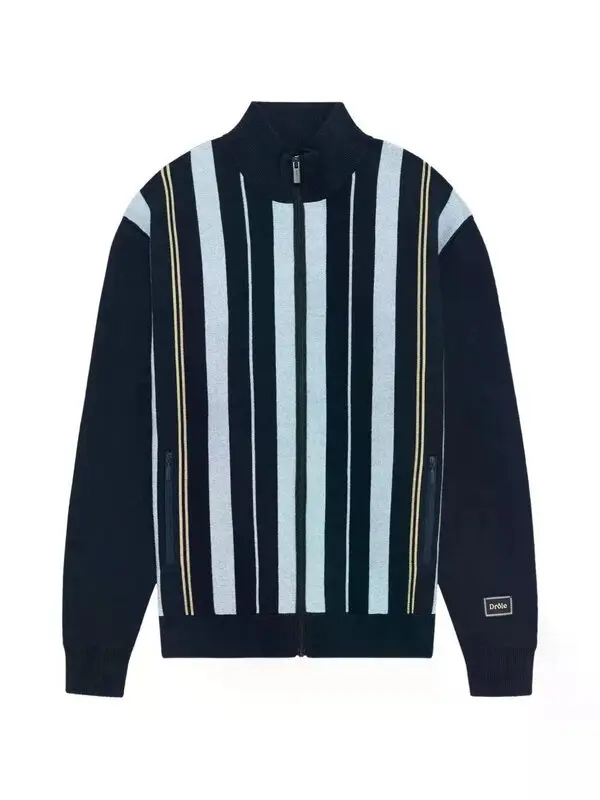 Drole De Monsieur Striped Zip-up Sweater