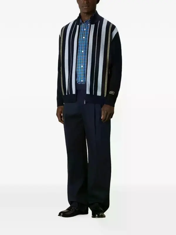 Drole De Monsieur Striped Zip-up Sweater