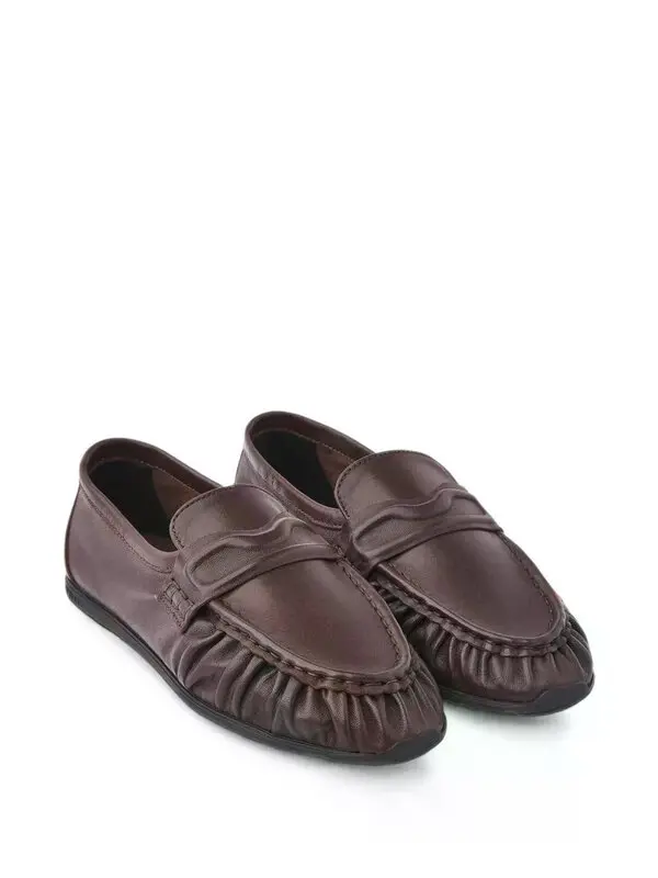 NUBIKK Riley Mio Ruched Loafers - Red