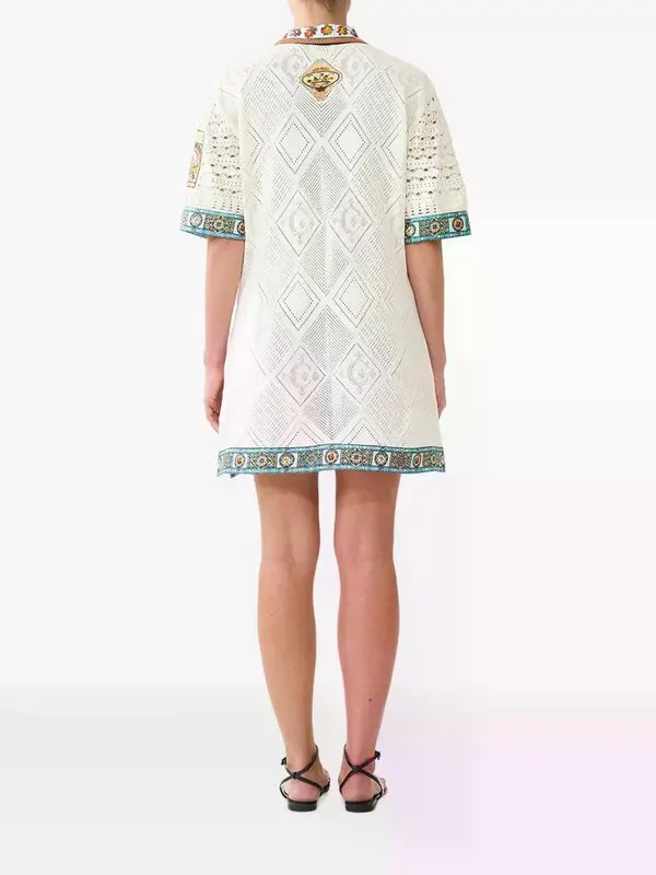Camilla Embroidered Pointelle-knit Tunic