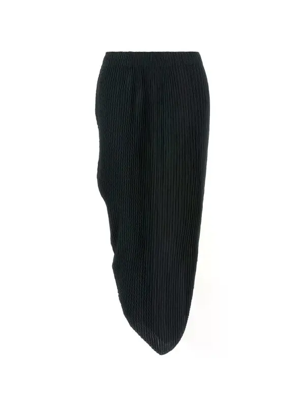 Issey Miyake Leaf Pleats Asymmetrical Midi Skirt