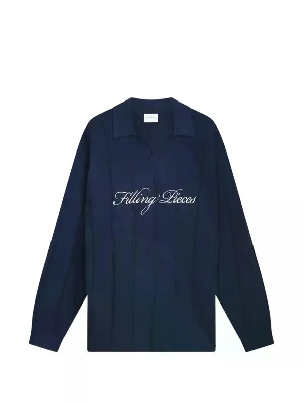 Filling Pieces Football Jersey Knit Polo Shirt