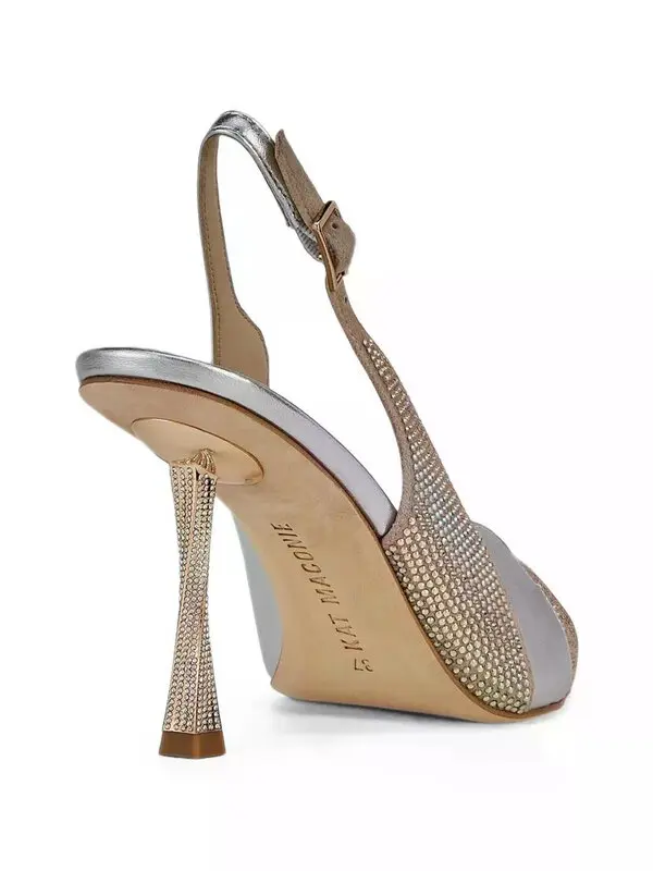 KAT MACONIE Crystal-embellished Metallic-effect Pumps