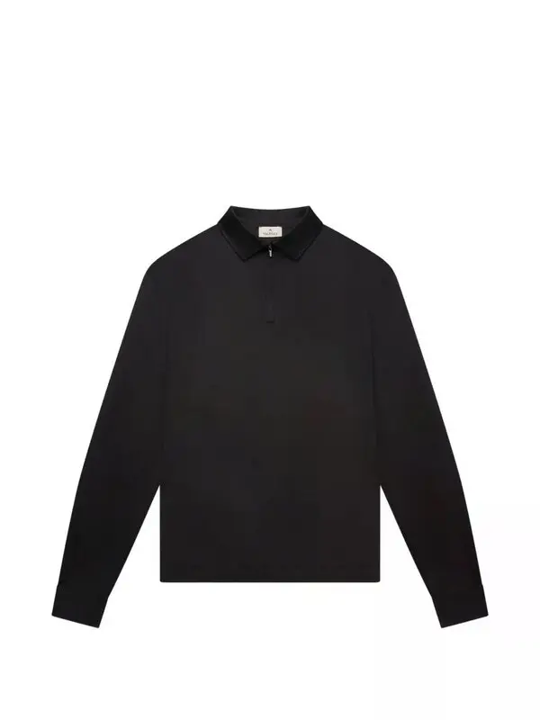 VALENZA Zip-collar Long-sleeve Polo Shirt