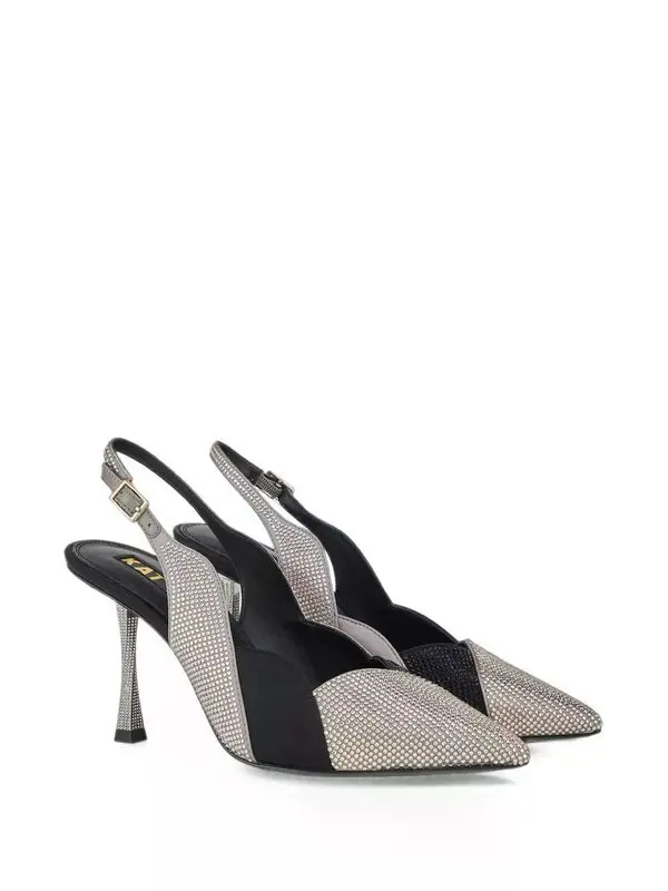 KAT MACONIE Crystal-embellished Slingback Pumps - Silver