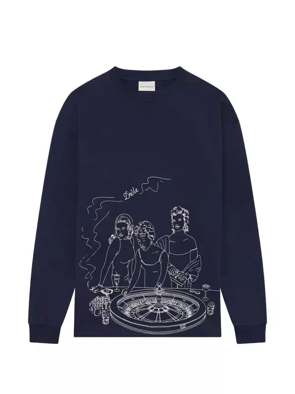Drole De Monsieur Casino Scene Long-sleeve T-shirt - Blue