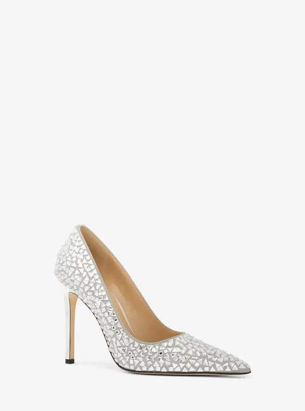 Michael Kors Elyse Embellished Metallic Pump In Size By