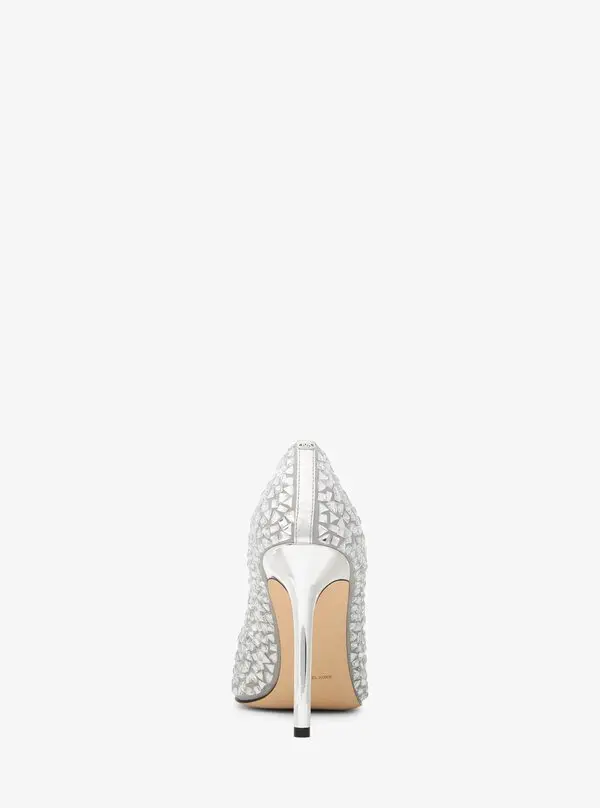Michael Kors Elyse Embellished Metallic Pump In Size By