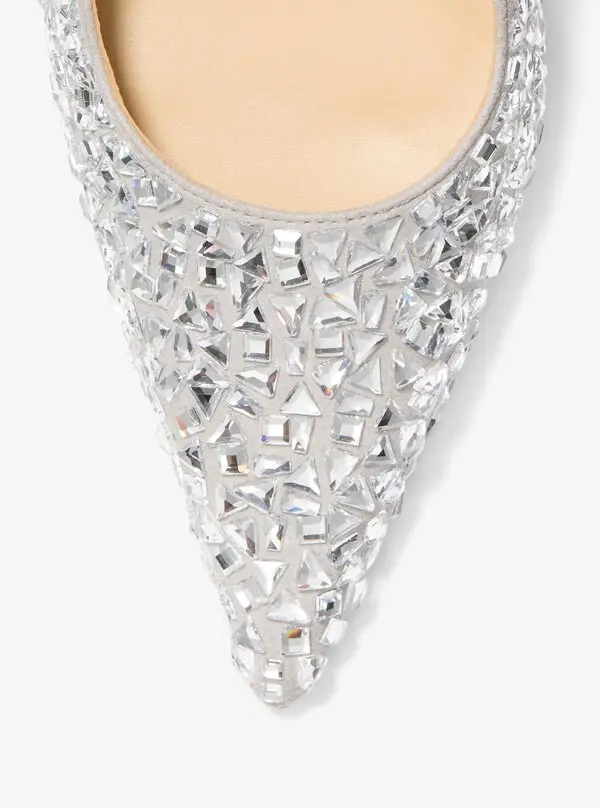 Michael Kors Elyse Embellished Metallic Pump In Size By