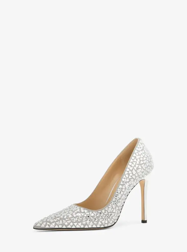 Michael Kors Elyse Embellished Metallic Pump In Size By