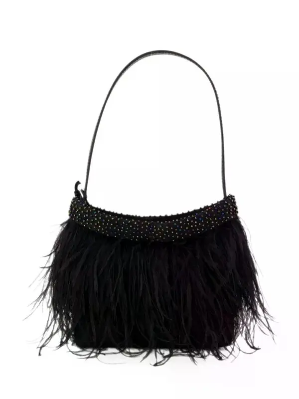 Staud Winslow Feather-trim Shoulder Bag