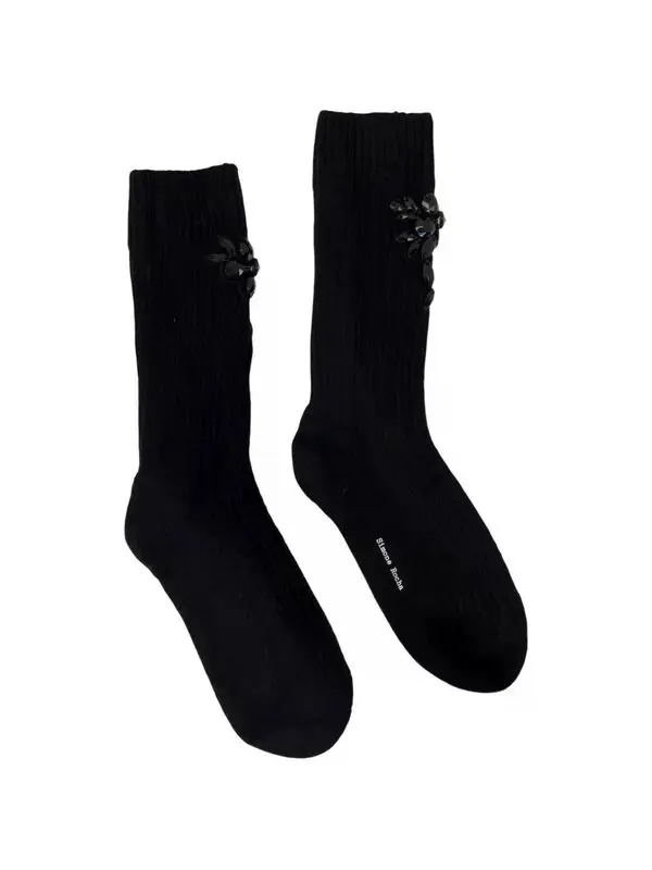 Simone Rocha Crystal-embellished Chunky-knit Socks