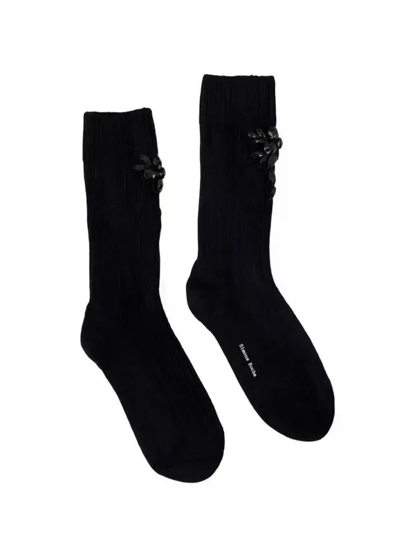 Simone Rocha Crystal-embellished Chunky-knit Socks
