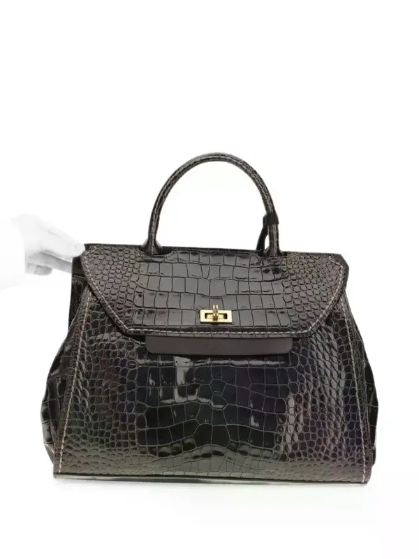 VISONA` Ornella Croc-effect Tote Bag
