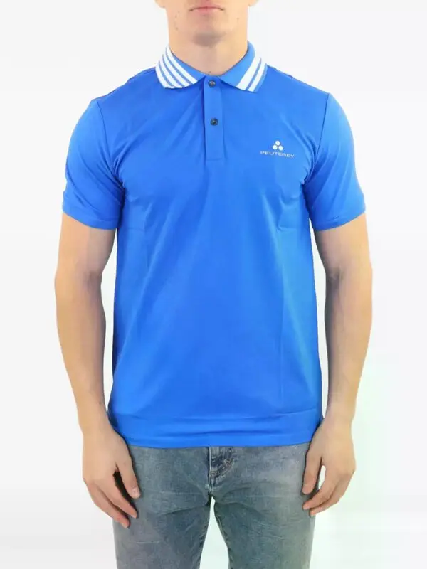 Peuterey Striped-collar Polo Shirt