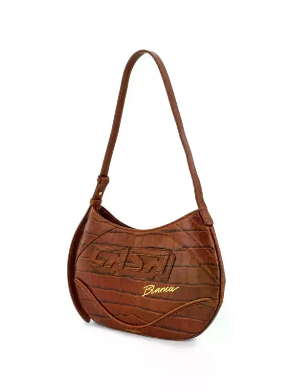 Casablanca Croc-effect Slim Biker Shoulder Bag