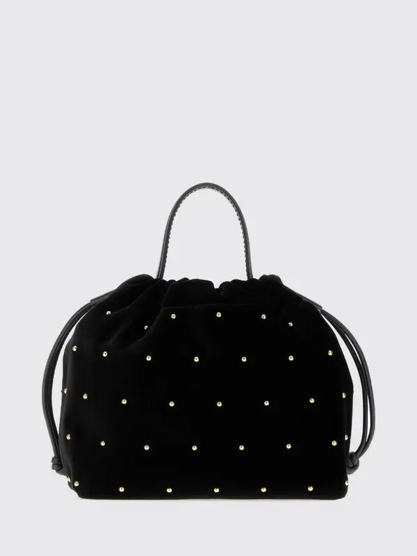 Chloé Mini Velvet Bucket Bag With Studs And Metallic Mesh Shoulder Strap