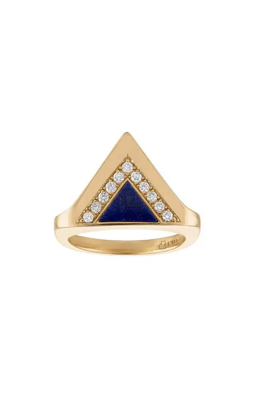 EDEN PRESLEY What's The Point 14k Gold & Diamond Stack Ring - Lapis Lazuli