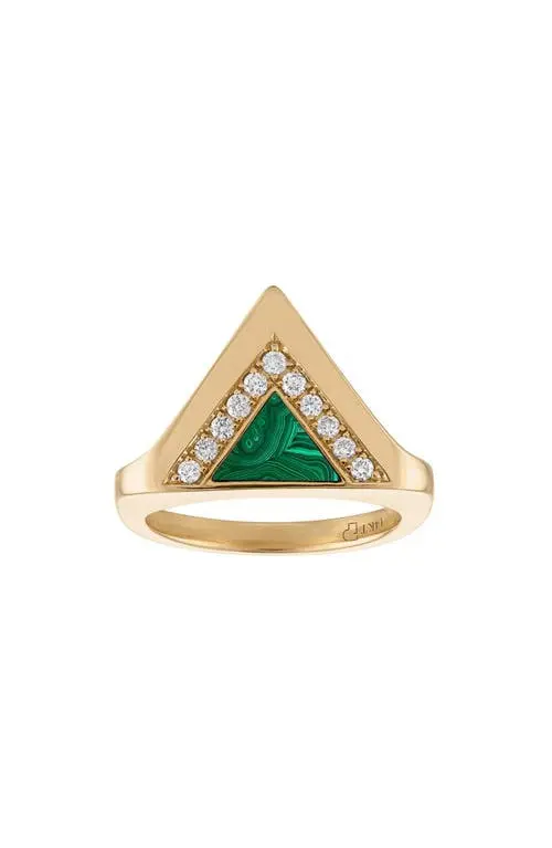 EDEN PRESLEY What's The Point 14k Gold & Diamond Stack Ring - Malachite